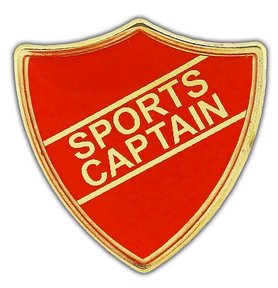 Sports Captain Shield School Badges Red, Green, Blue, Yellow, Orange ...