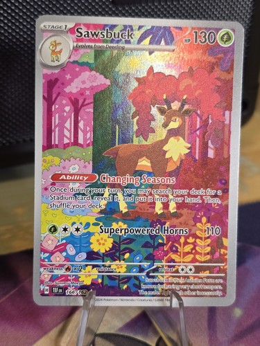 Pokemon TCG Sawsbuck 166/162 2024 Temporal Forces Illustration Rare ...