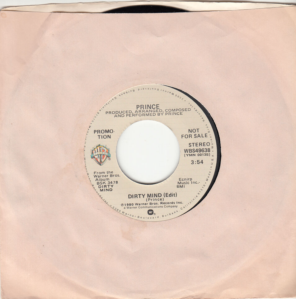 PRINCE - DIRTY MIND - PROMO MINT WARNER BROS. RECORDS 45 - GREAT SHAPE ...