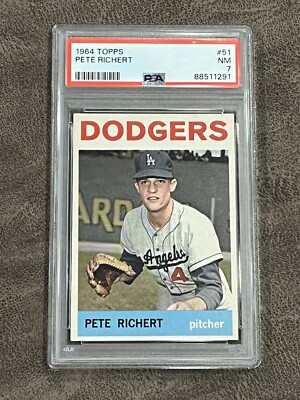 1964 Topps Pete Richert #51 PSA 7 NM Los Angeles Dodgers | eBay