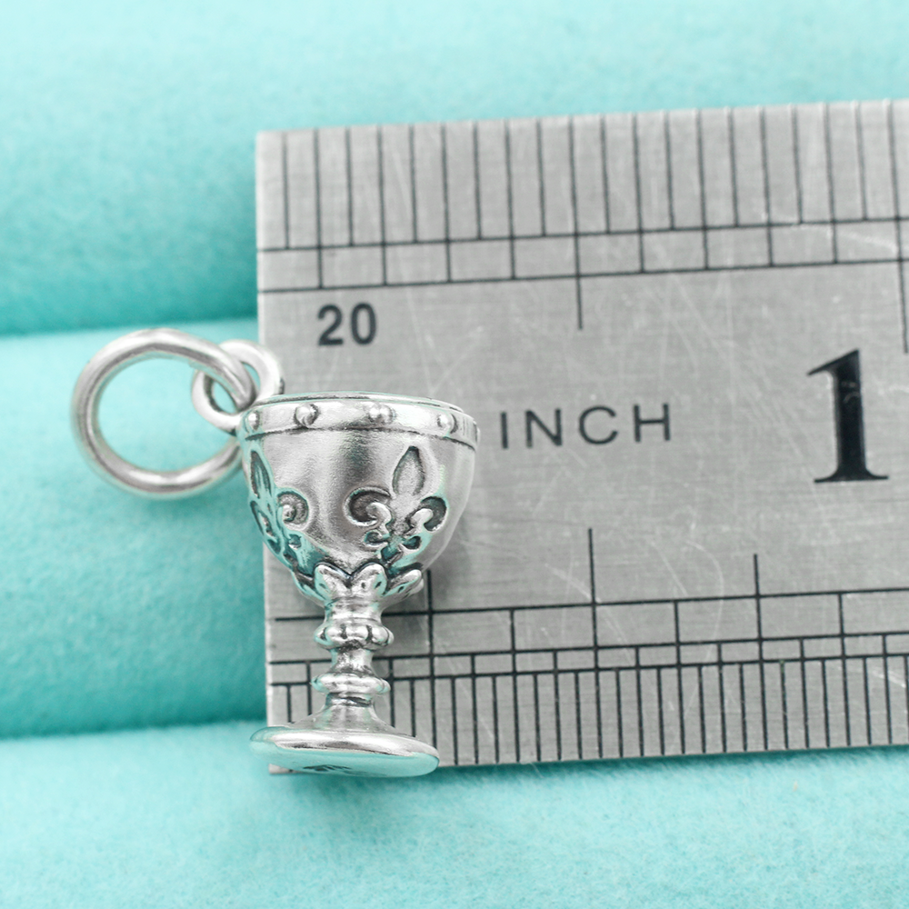 925 Sterling Silver Holy Grail Pendant Chalice Charm Knights Templar ...