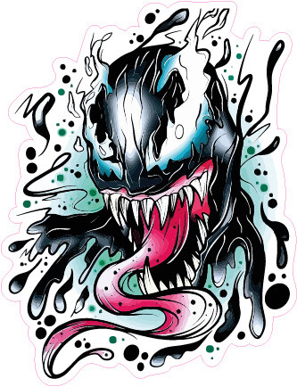 Venom Mouth Teeth Tongue Vinyl Bumper Sticker Window Decal Multiple ...