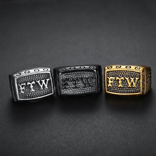 Motorcycle FTW Biker Out Law Men's and Women's Stainless Steel Ring 7 ...