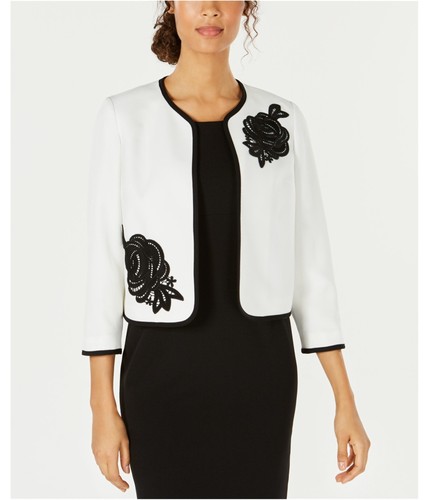 Kasper Womens Jewel Neck Blazer Jacket, White, 6 | eBay