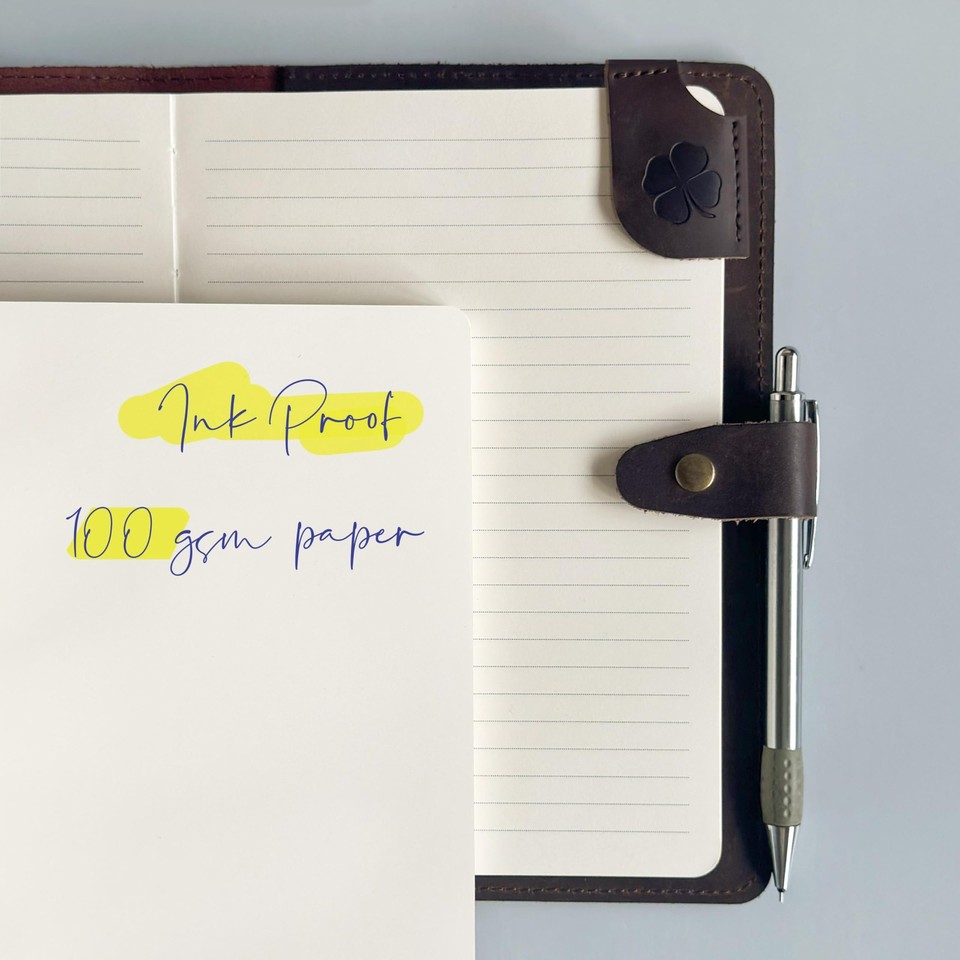 Refillable Genuine Leather Journal, Writing Notebook, 2 Bound Notebooks ...