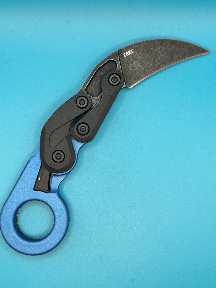 CRKT 4041B Provoke Blue Metallic Morphing Karambit Folding Knife ...