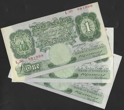 B225 CATTERNS 1930 ONE POUND £1 BANKNOTE - EF - SELECT YOUR NOTE - EF ...