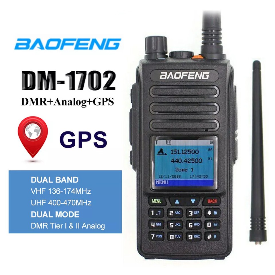 Baofeng DM-1702 DMR Digital Radio with GPS Dual Band 144/430MHz Walkie Talkie | eBay