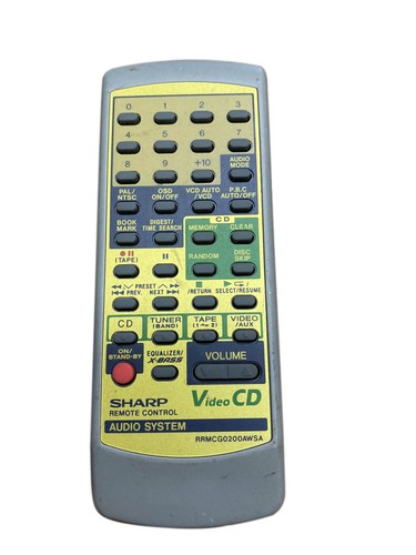 Original Sharp Combo Audio VCD Player Remote Control RRMCG0200AWSA | eBay