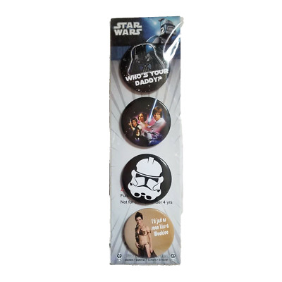 Star Wars 4 piece SET COLLECTIBLE METAL BUTTON PINS Episode IV ...