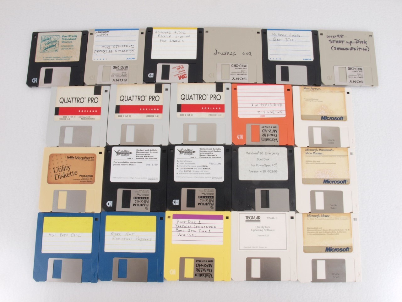 Vintage Computer Software Disks 3.5" Floppy Mixed Lot of 21 Used ...
