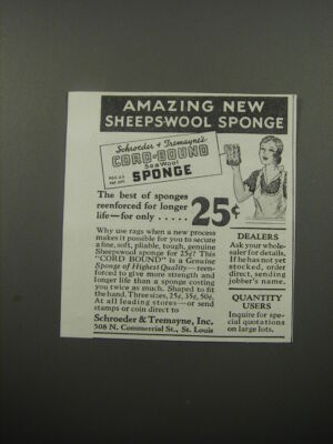 1933 Schroeder & Tremayne Sponge Ad - Amazing new sheepswool sponge | eBay