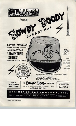 1955 PAPER AD Howdy Doody Parade Hat Hale Hass Toy Cash Register Bank ...