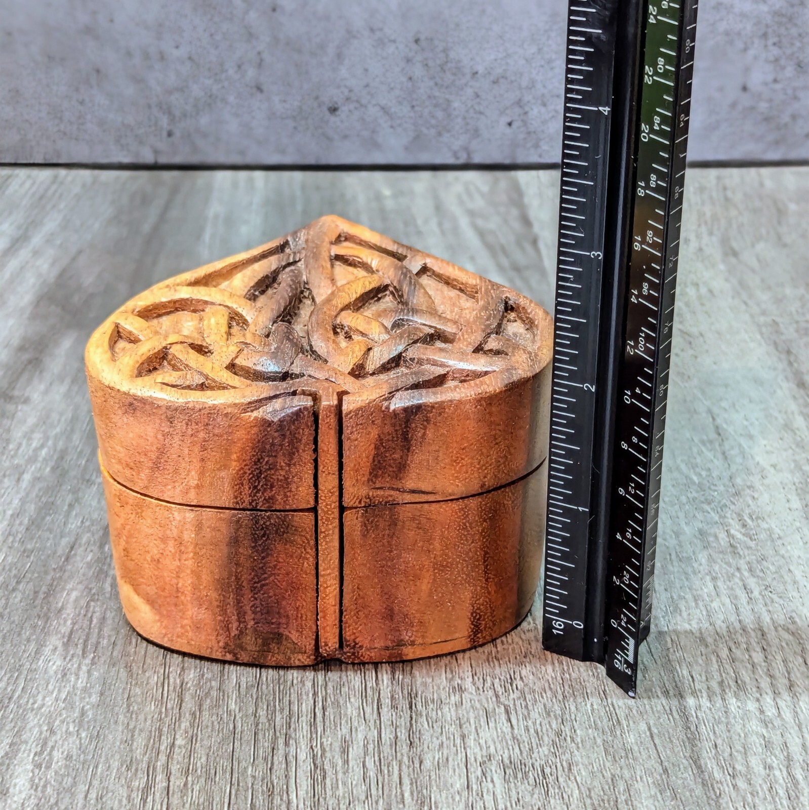 Celtic Knot Heart Secret Puzzle Jewelry Box Hand Carved Wood Made in ...