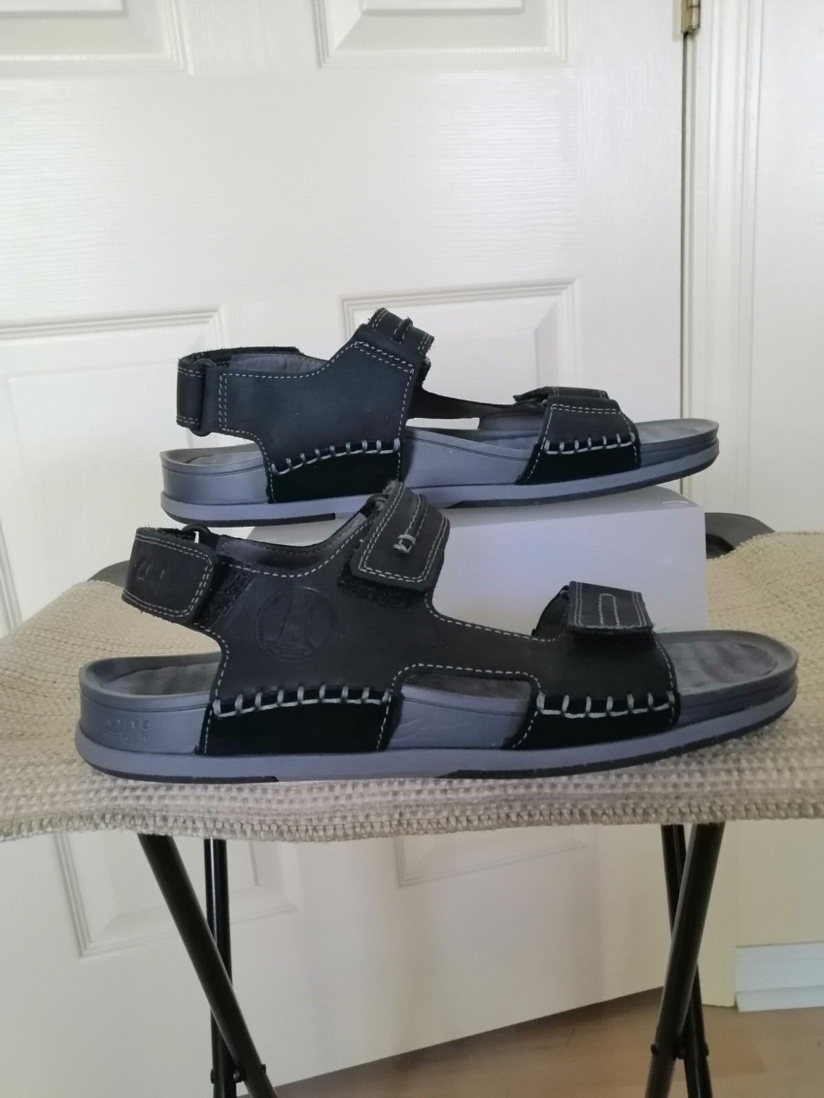 Clarks Mens Nature 5 Trail Black Leather Casual Sanda… - Gem