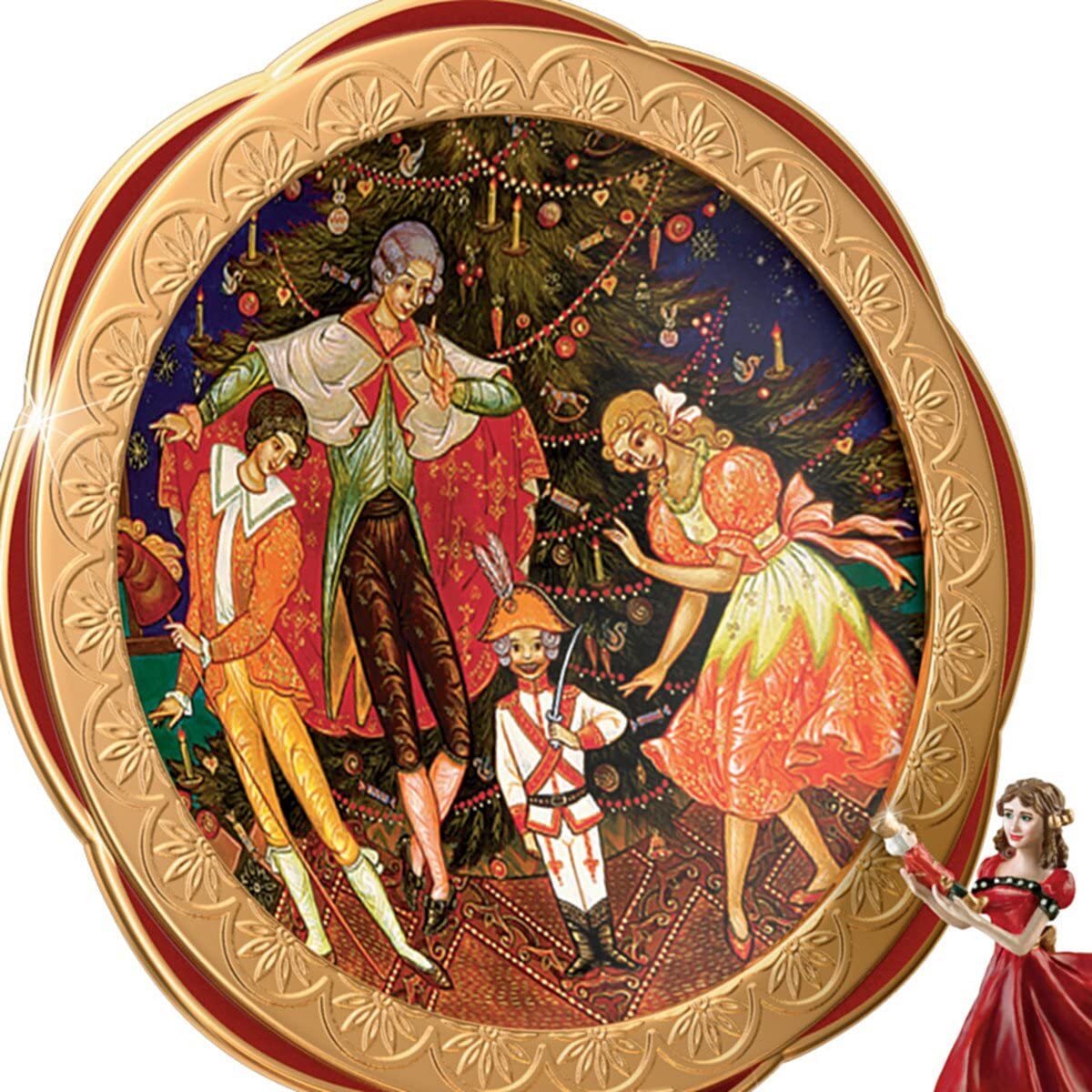 Clara & The Nutcracker Heirloom Porcelain Music Box Russian Style Art ...