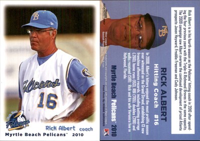 Rick Albert 2010 Grandstand Myrtle Beach Pelicans RC FREE SHIP *AutographDen* | eBay