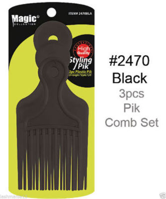 MAGIC STYLING 3PCS AFRO PIK COMB SET * 2470bla 3 in a Pack * | eBay UK