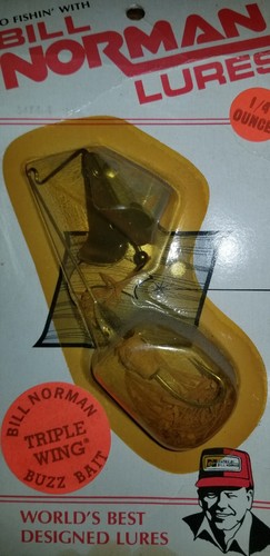 Vintage Bill Norman Triple Wing Weed Walker 1/4 Oz Bass Fishing Lure ...