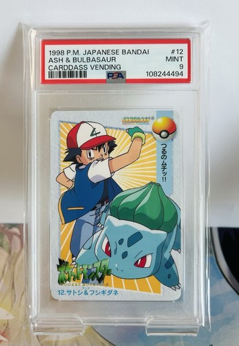 Ash & Bulbasaur Bandai Carddass Vending Pokemon (1998) - PSA 9 | eBay