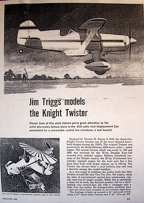 Two KNIGHT TWISTER PLANS + CONSTRUCTION ARTICLE for 10" & 20" UC Model ...