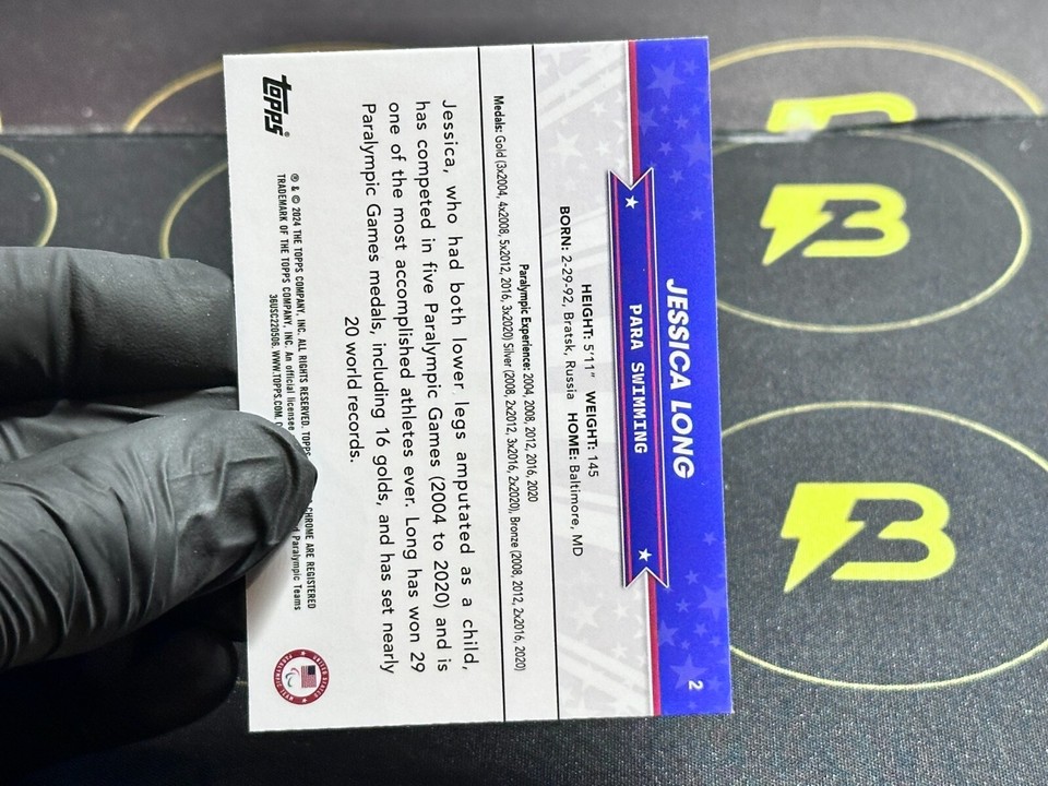 JESSICA LONG 2024 Topps Chrome Olympics US FLAG #'d /76 | eBay