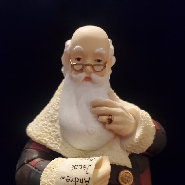 Vintage DEMDACO Bennington Christmas Buffalo Check Santa Checking the ...