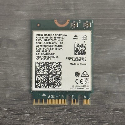 Intel AX200NGW Wireless AX/Bluetooth 5.2 NGFF M.2 WiFi 6 Network Card ...