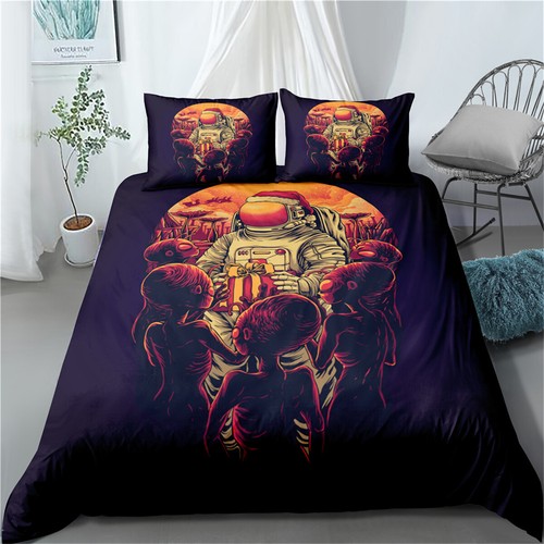 Spaceman Alien Gift Single Double Queen King Bed Duvet Quilt Doona ...