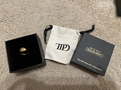 Taylor Swift TTPD Tortured Poets Department Gold Ring Size 10 TTPD IN ...