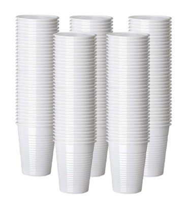Disposable Plastic Cups White Reusable Drinking Vending Machine Cups ...