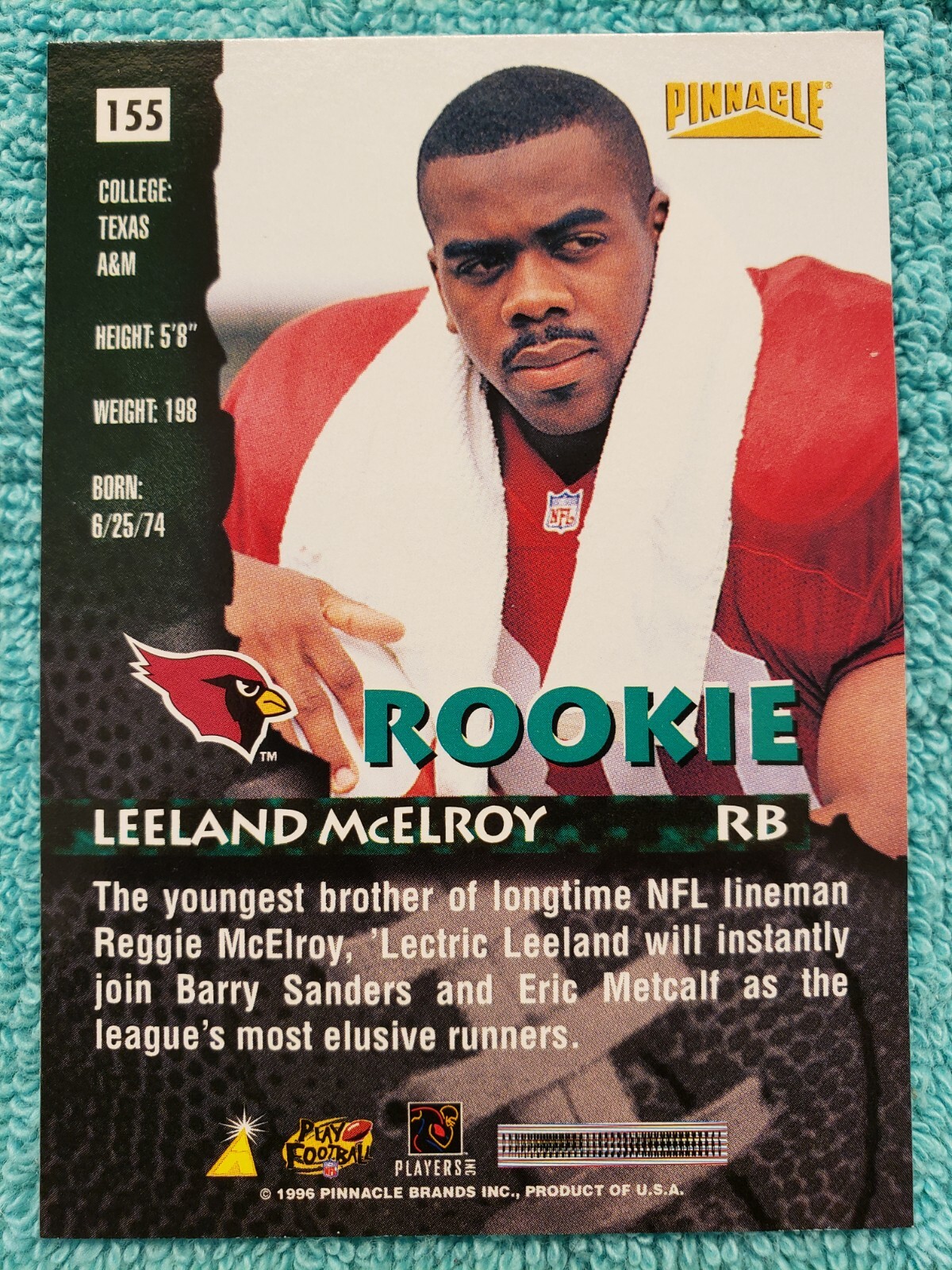 1996 Pinnacle - #155 Leeland McElroy (RC) for sale online | eBay