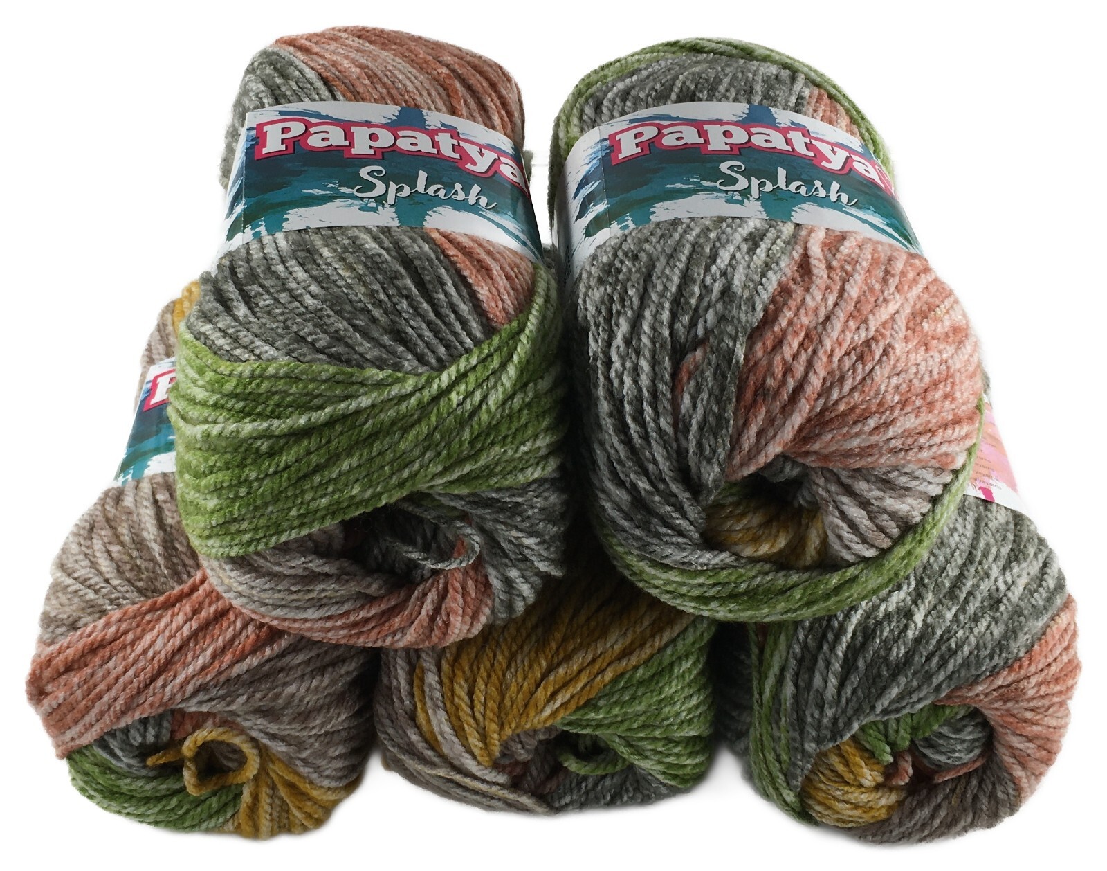 New Rainbow Aran Weight Yarn 5x100g Balls Papatya Splash | eBay