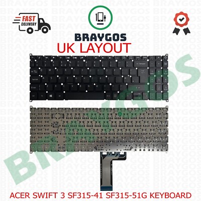 Replacement For ACER SWIFT 3 SF315-41 SF315-52 UK Laptop Keyboard ...