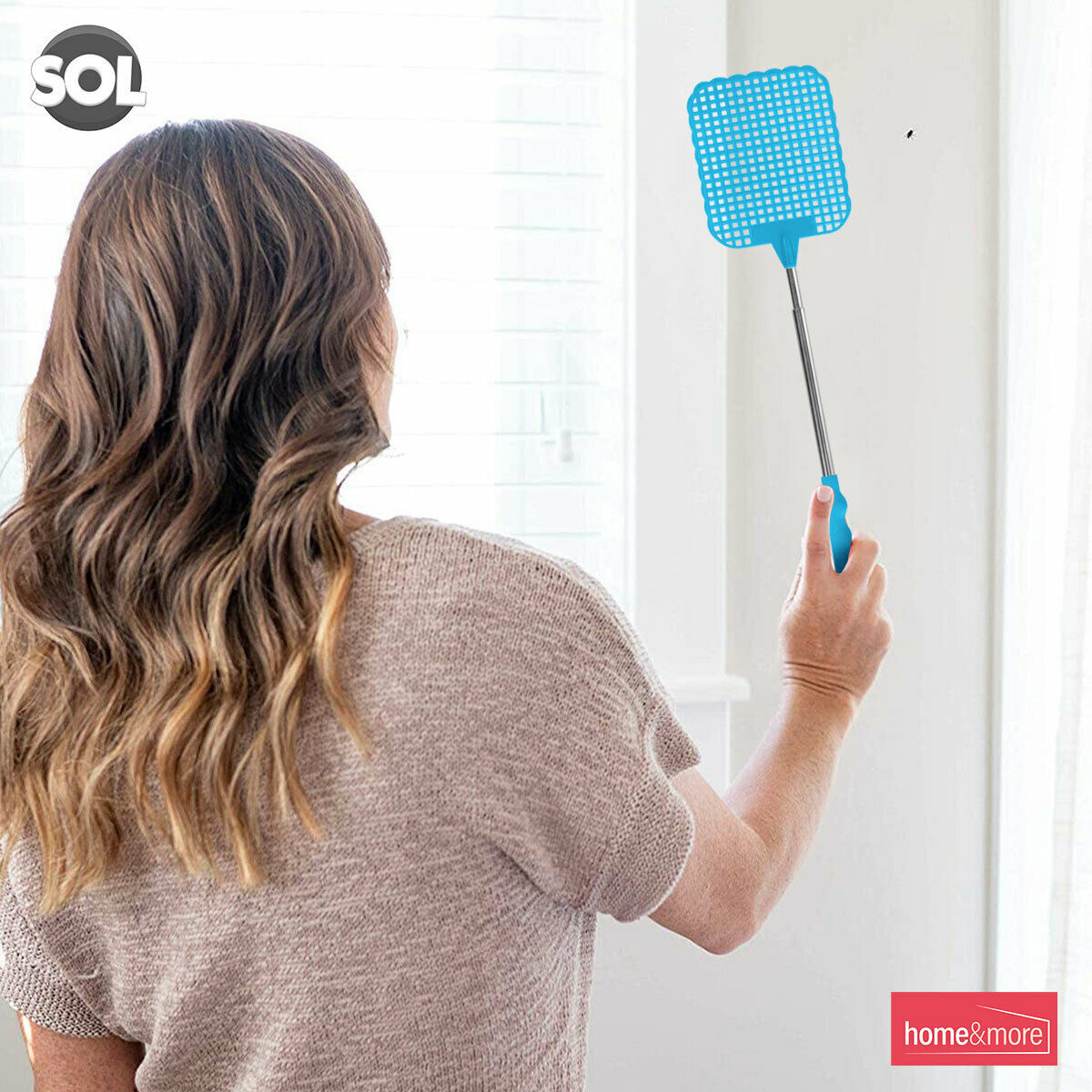 4pk Fly Swatter Telescopic Long Extendable 26-73cm Swat Bug Insect ...