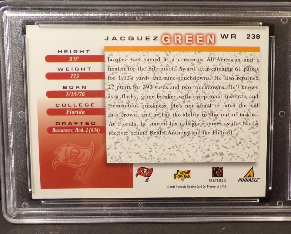 1998 Score #238 Jacquez Green Rookie Tampa Bay Buccaneers | eBay
