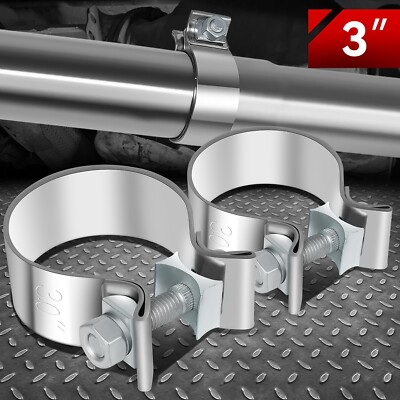 2Pc 3" Inlet T409 Stainless Steel Narrow Band Muffler Exhaust Pipe ...