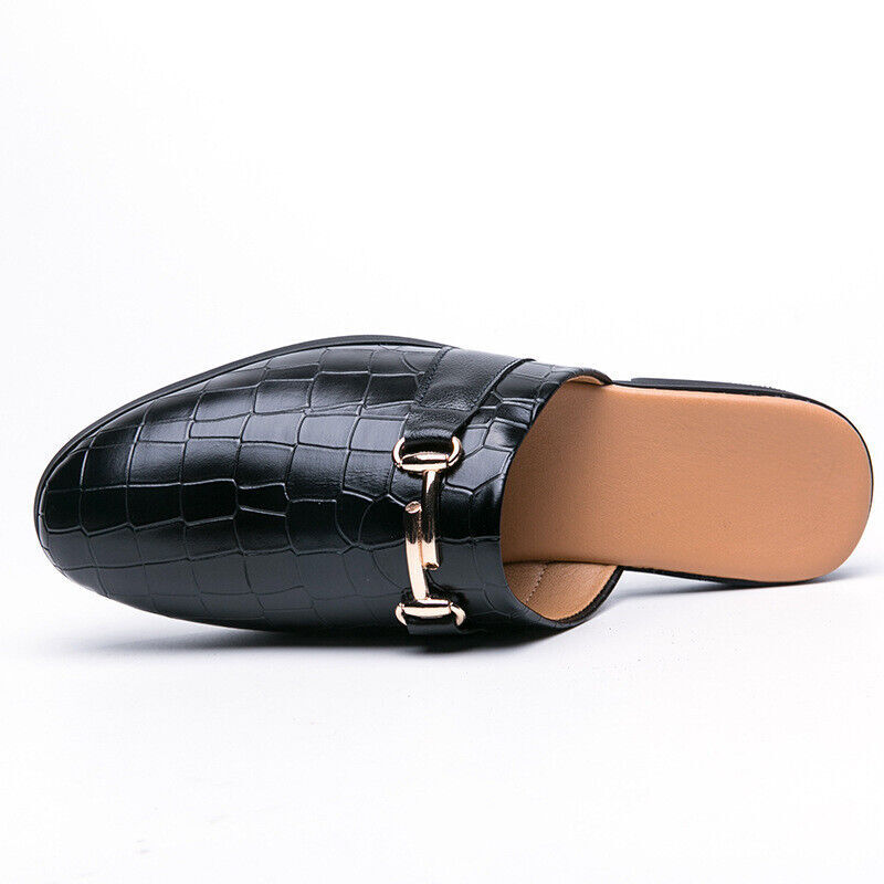 Men Half Slipper Stone Pattern Loafers Breathable Casual Closed Toe ...