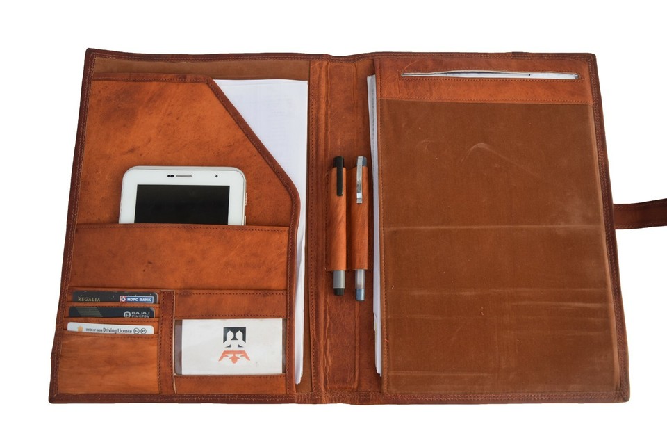 Leather Portfolio Padfolio Business Organizer Executive Folder A4 Case ...