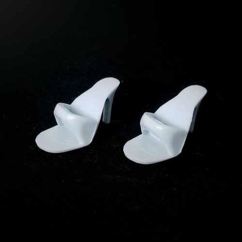 Mattel Shoes for Barbie Pale Blue Open Toe High Heel Mules Backless ...