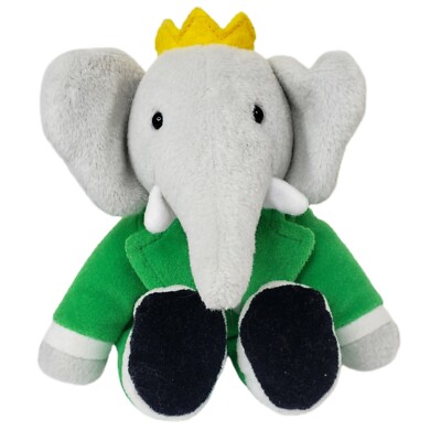 Gund Babar Elephant King Plush Green Suit Beanbag Stuffed Animal 8 ...