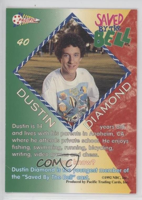 1992 Pacific Saved by the Bell Dustin Diamond #40 1p5 | eBay