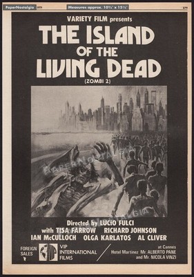 ZOMBIE / ISLAND OF THE LIVING DEAD – Orig. 1979 Trade AD / poster ...