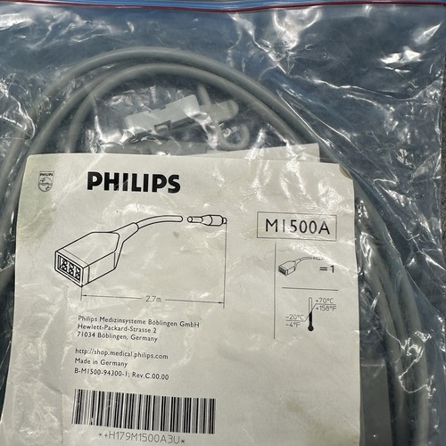 Philips ECG Cable M1500A 3 Lead EKG Cord 12 Pin Monitor Transport Lead ...
