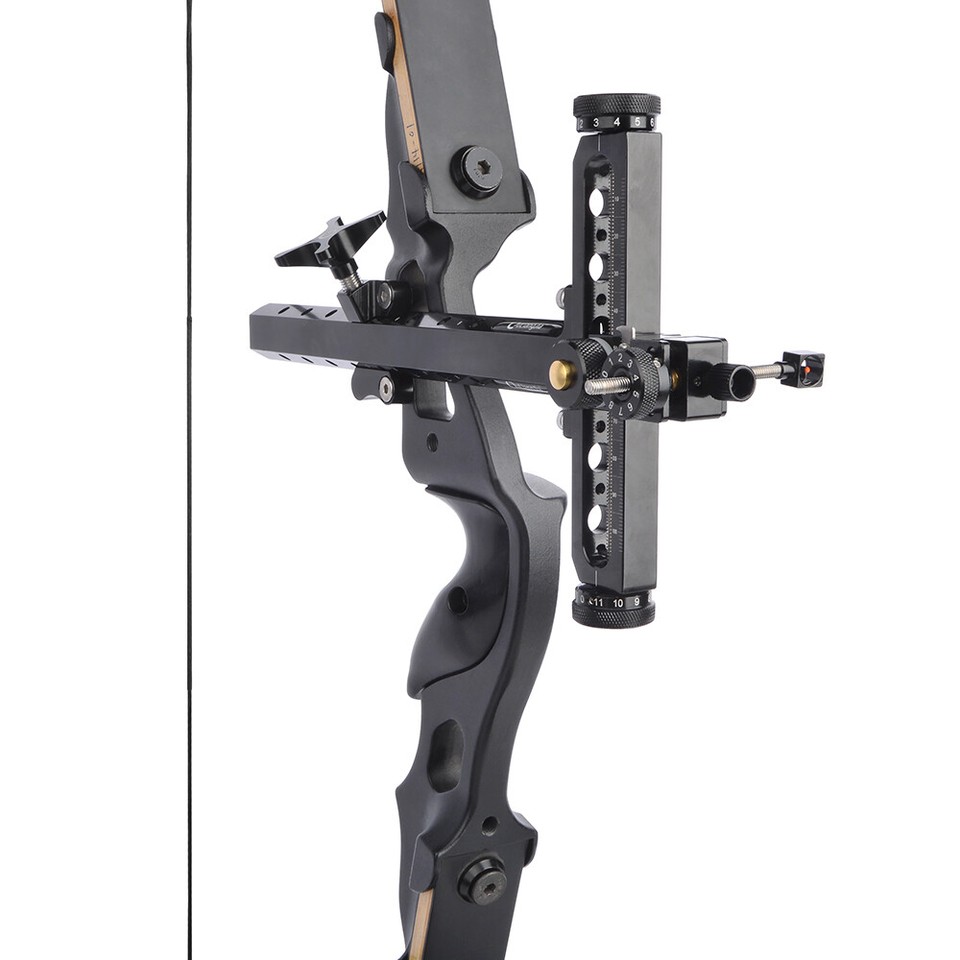 Pro Recurve Bow Sight 1 Pin Adjustable 9" Archery Competition Bow ...