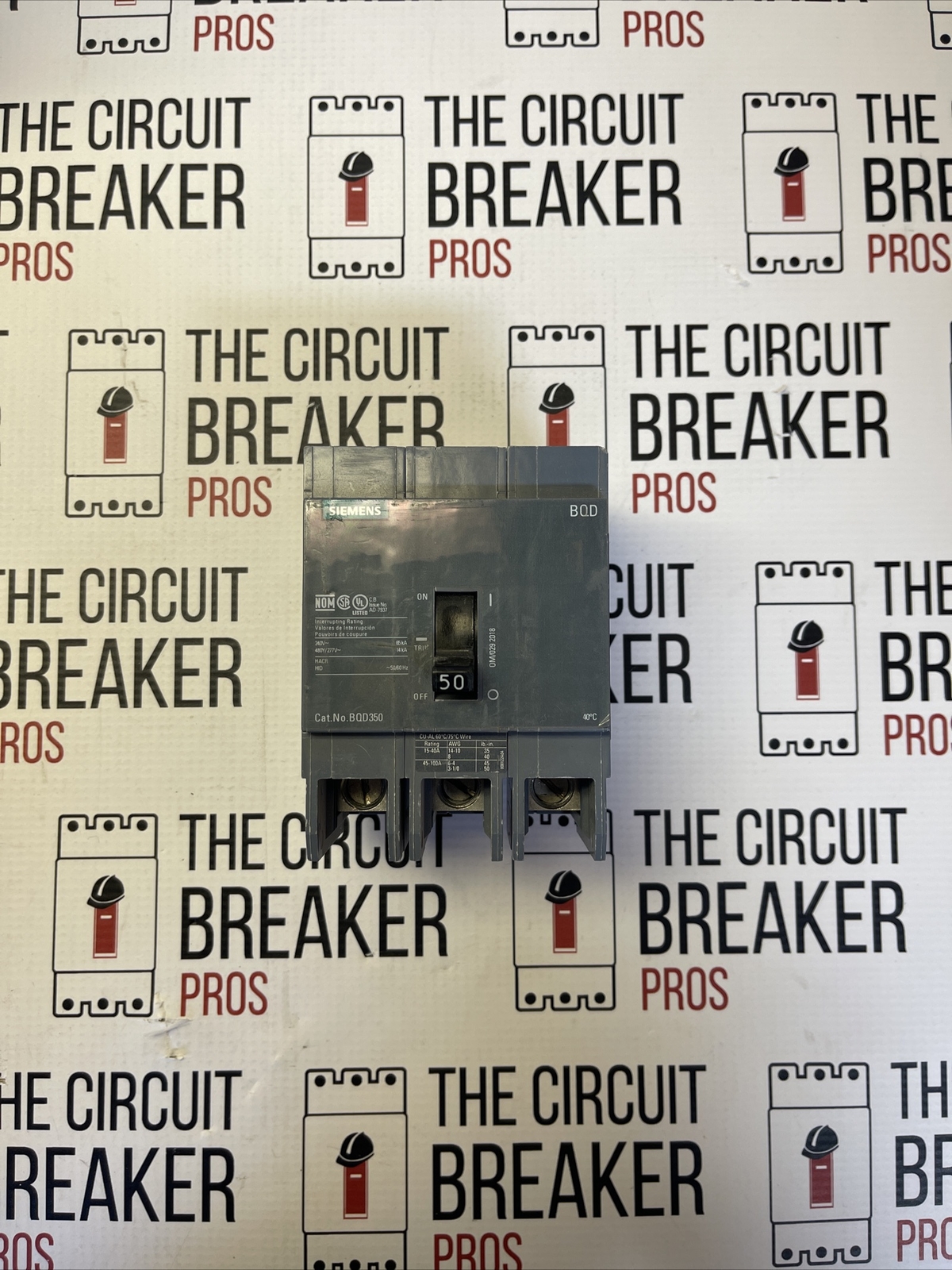 NEW PULL OUT BQD350 SIEMENS /ITE CIRCUIT BREAKER BOLT-ON 3 POLE 50 AMP ...