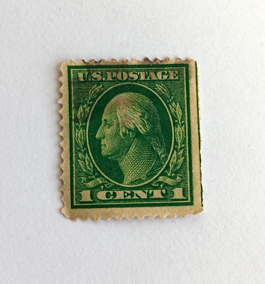 George Washington 1 cent Stamp Extra Green Line Right Side | eBay