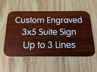 Custom Engraved 3x5 Mahogany Woodgrain Sign | Home Office Suite Wall ...