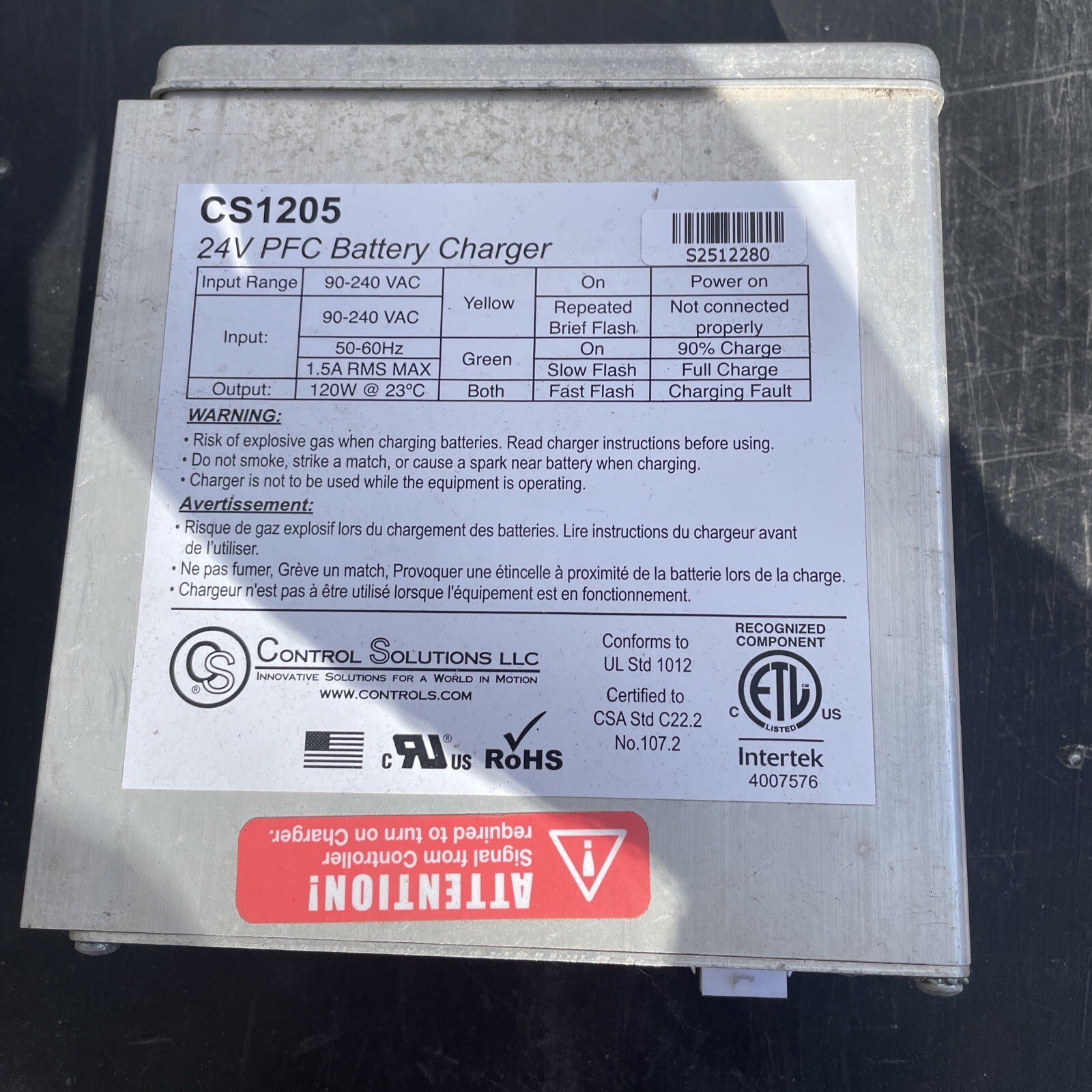 Control Solutions CS1205 24v PFC 120 Battery Charger for sale online | eBay