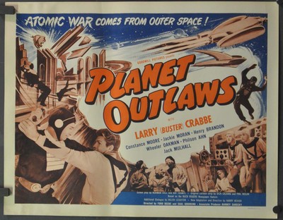 Planet Outlaws 1953 ORIGINAL 22X28 MOVIE POSTER BUSTER CRABBE CONSTANCE ...